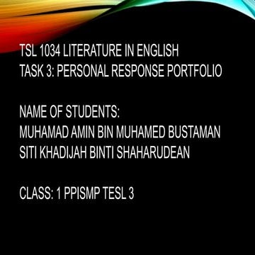 TASK 3: PERSONAL RESPONSE PORTFOLIO | PPT