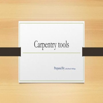 Carpentry Tools | PPTX