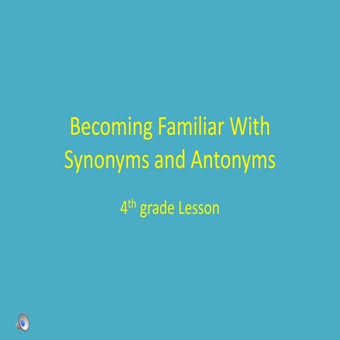 Synonyms and antonyms english | PPTX
