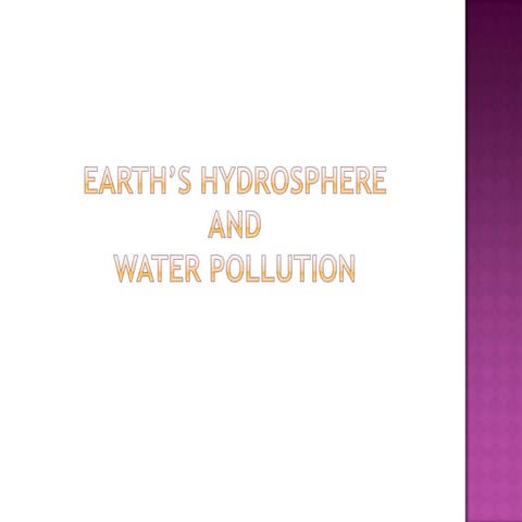 Water Distribution on Earth | PPTX