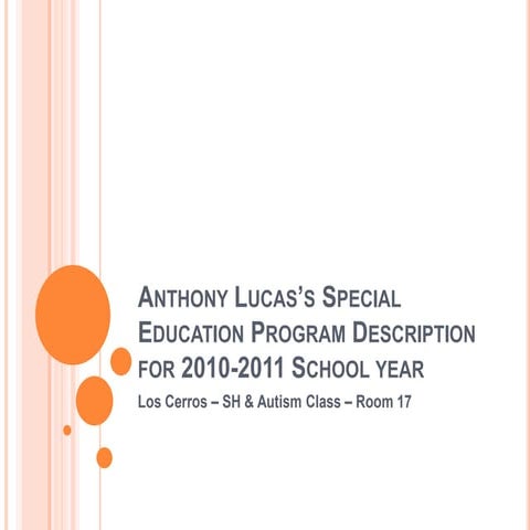 Anthony Lucas Program Description 2010-2011 | PPT