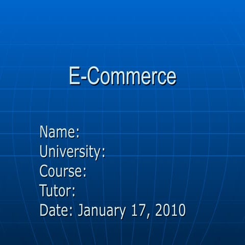 Power point presentation e commerce | PPT