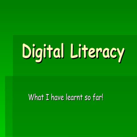 Power Point Presentation For Dig Lit | PPT