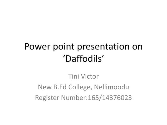 Daffodils ppt | PDF