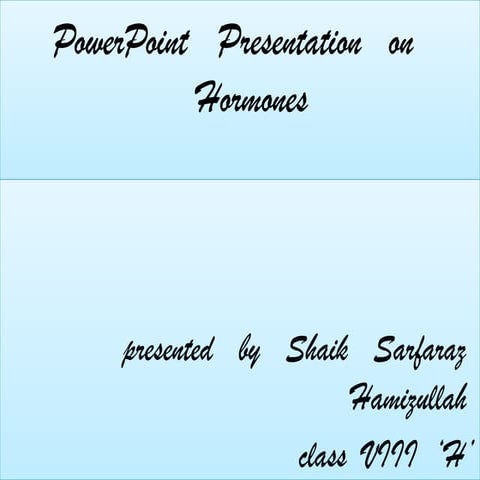 Power Point Presentation On Hormones Pptx