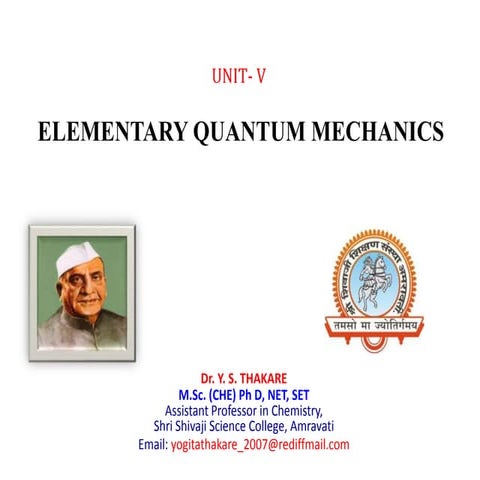 Quantum chemistry-B SC III-SEM-VI | PPTX