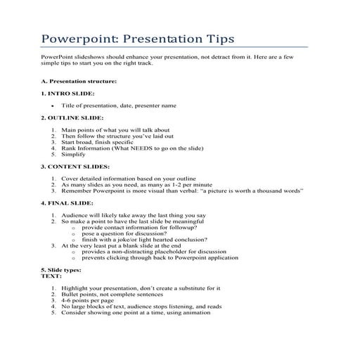 Powerpoint presentation tips | PDF