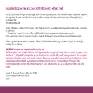 PowerPoint Qualsafe Level 3 Award in Education and Training _RQF_ ...