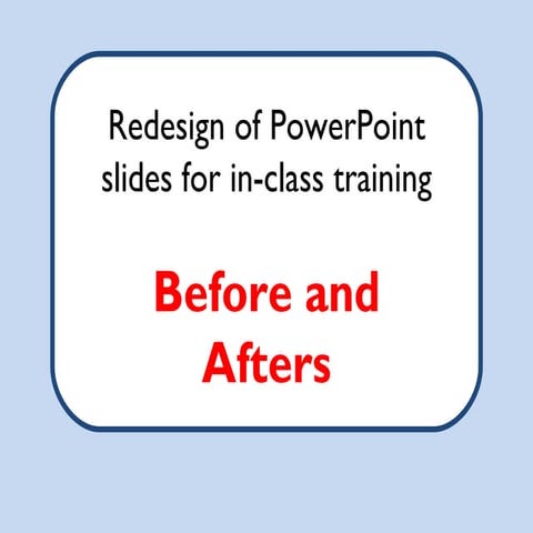 PowerPoint Redesign: Before and Afters | PPT | Desktop Publishing ...
