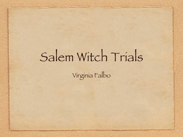 The Salem Witch Trials | PPTX
