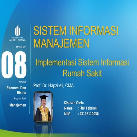 Power Point SIM, Fitri Febriani, Hapzi Ali, Implementasi Sistem Informasi Rumah Sakit ...