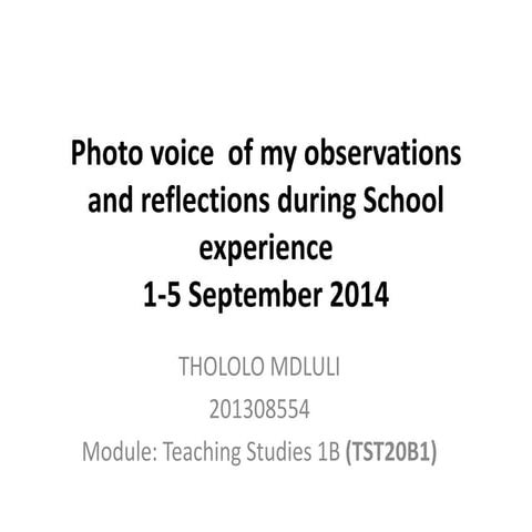 My first school experience | PPTX