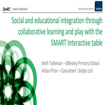 Interactive tables in education (SMART Steljes) | PPT | Primary ...
