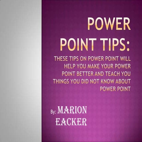 Power point tips | PPT