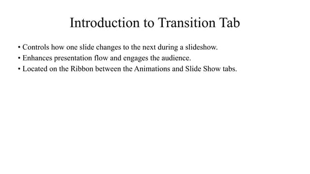 Applying Transition and Animation in Powerpoint | PPTX