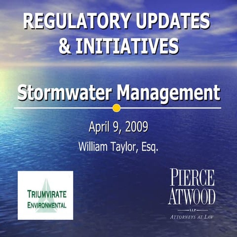 Regulatory Update - STORMWATER | PPT