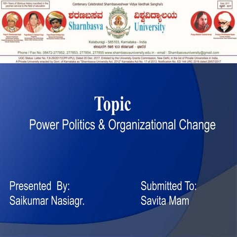 Power Politics and Organizational Change | PPTX