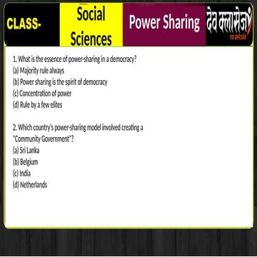 Class - X Power Sharing [Notes] | PDF