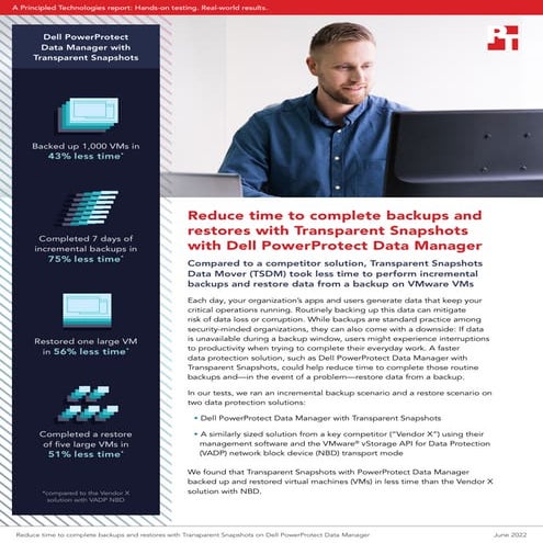 Reduce time to complete backups and restores with Transparent Snapshots with Dell PowerProtect ...