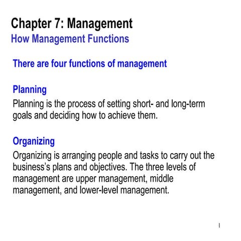 PowerPoint Chapter 7 Notes | PPT | Executive Leadership & Management ...
