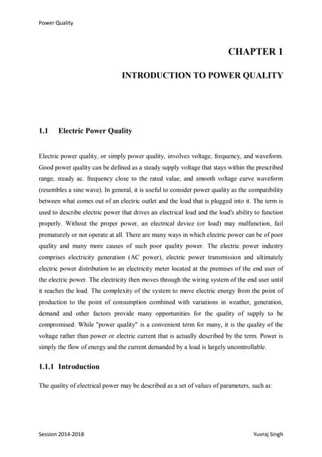 Power quality notes unit 1 | PDF