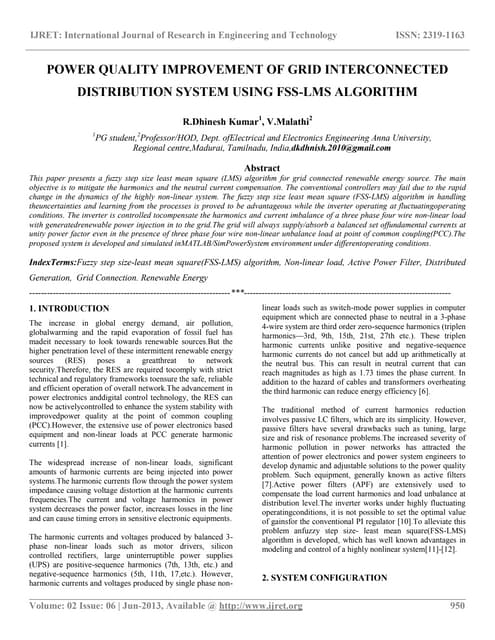 Power quality improvement in a weak bus system using | PDF