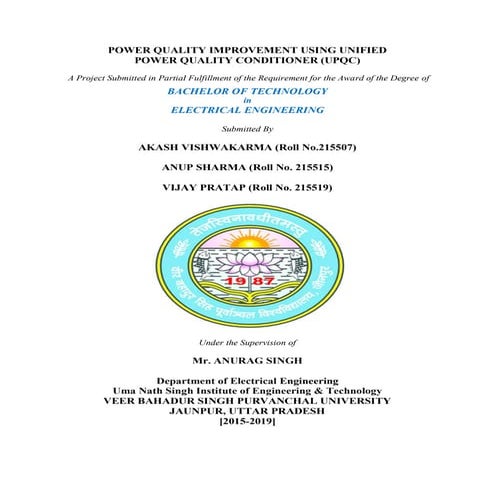 Power quality improvement using UPQC | PDF