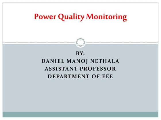 Power Quality Monitoring System Projects Research Topics | PPTX ...