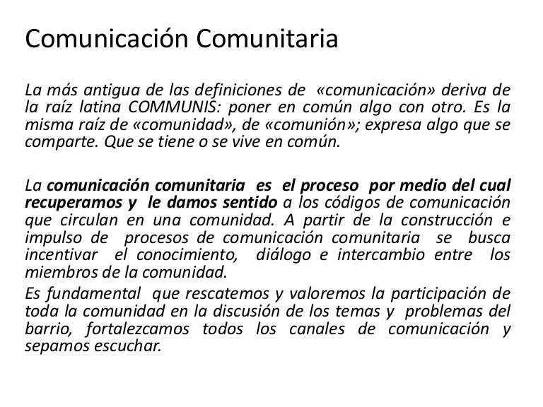 Comunicación Comunitaria
