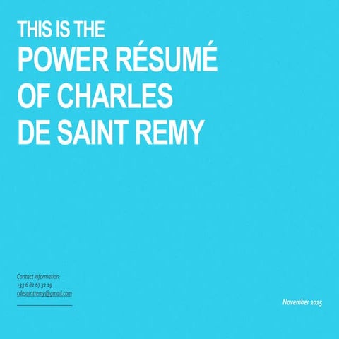 Power résumé of charles de saint remy | PDF