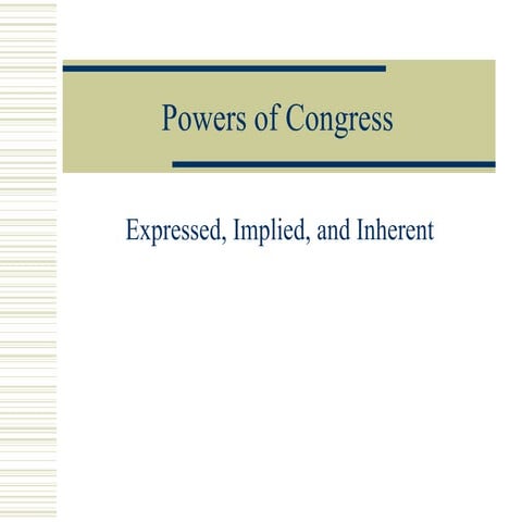 Powers Of Congress | PPT