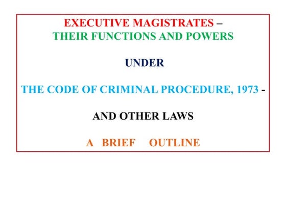 Role of Tahsildar as an Executive Magistrate.Duties and ...