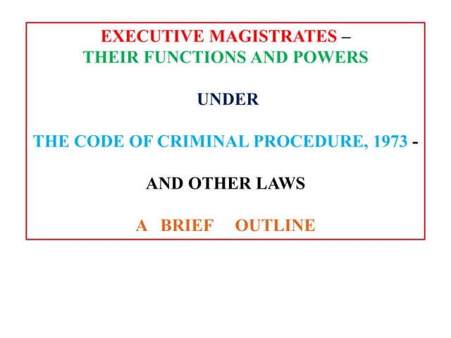 Role of Tahsildar as an Executive Magistrate.Duties and ...