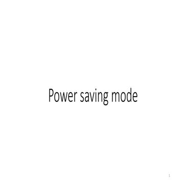 Power saving mode | PPT