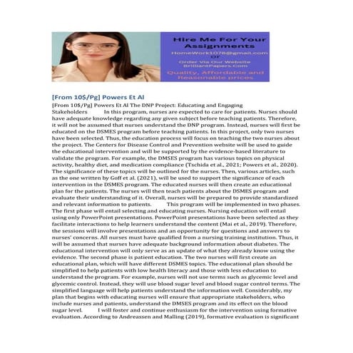 dnp capstone proposal examples from our service | PDF