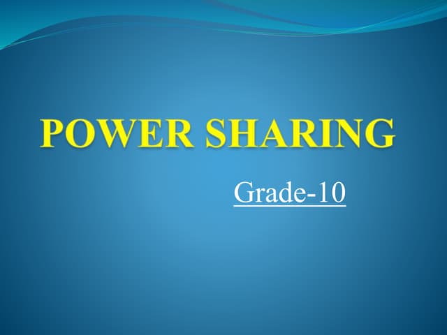 Power Sharing class 10 digraj singh rajput sir | PDF