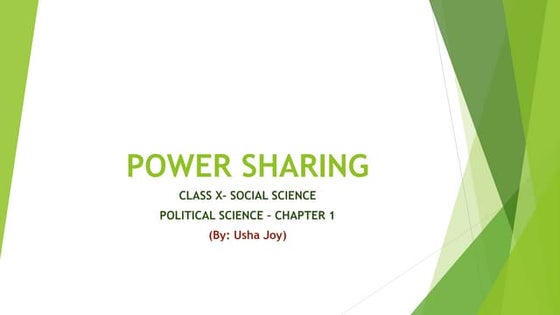 Power Sharing Chapter 1(Civics) class 10 | PDF | Civic affairs | Politics