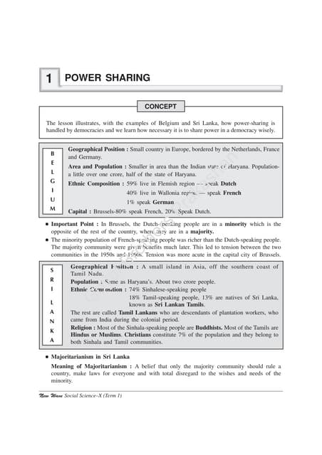 Power sharing class 10 notes | PDF