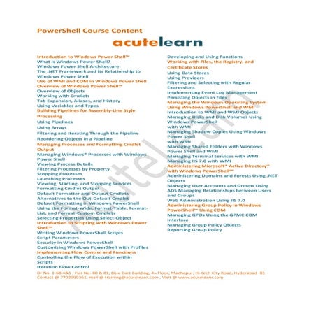 Powershell training in hyderabad | PDF