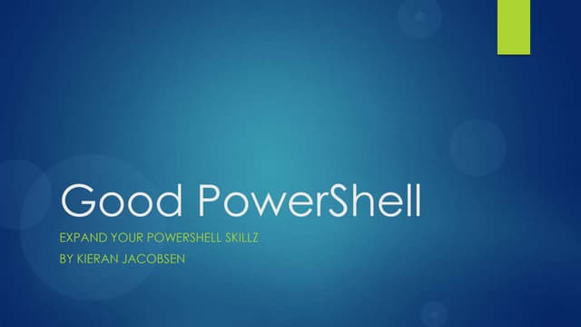 Advanced PowerShell Automation | PPT Advanced PowerShell Automation | PPT