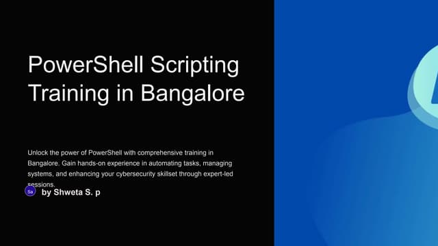 Powershell Scripting Training In Bangalore Ppt