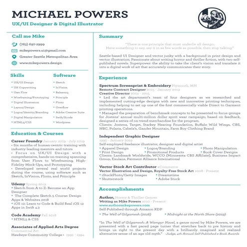 Michael Powers UX/UI Design Resume | PDF | Desktop Publishing | Computer Software and Applications