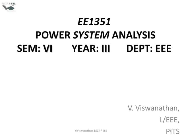 Ee 1351 power system analysis | PDF