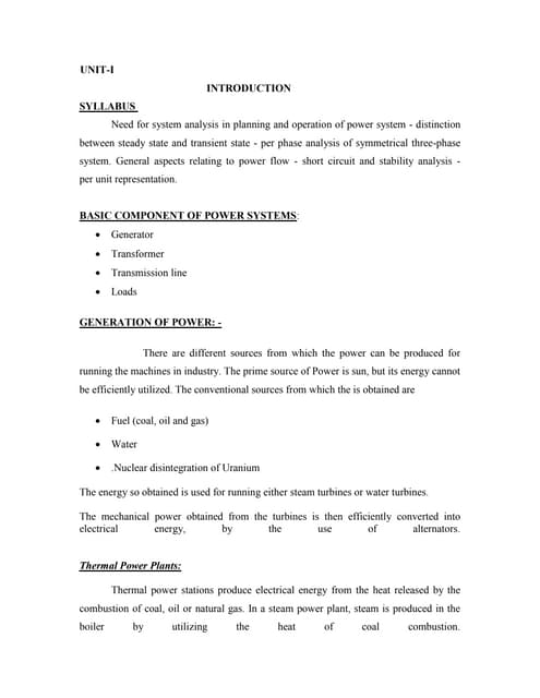 Ee 1351 power system analysis | PDF