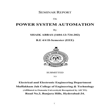 Power system automation | PDF
