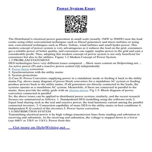 Power System Essay | PDF