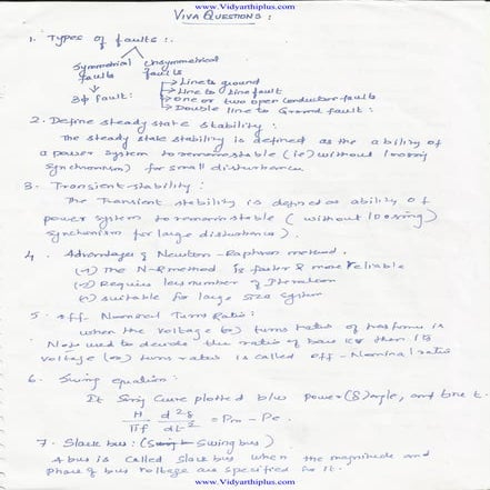 Power s ystem lab viva | PDF