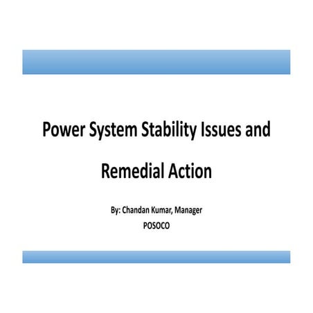 Power System Stability Issues | PDF