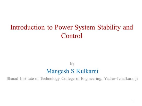 Power System Stabilizer | PPT
