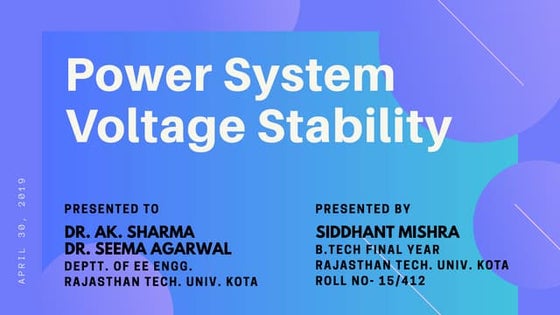 Power system voltage stability | PPT